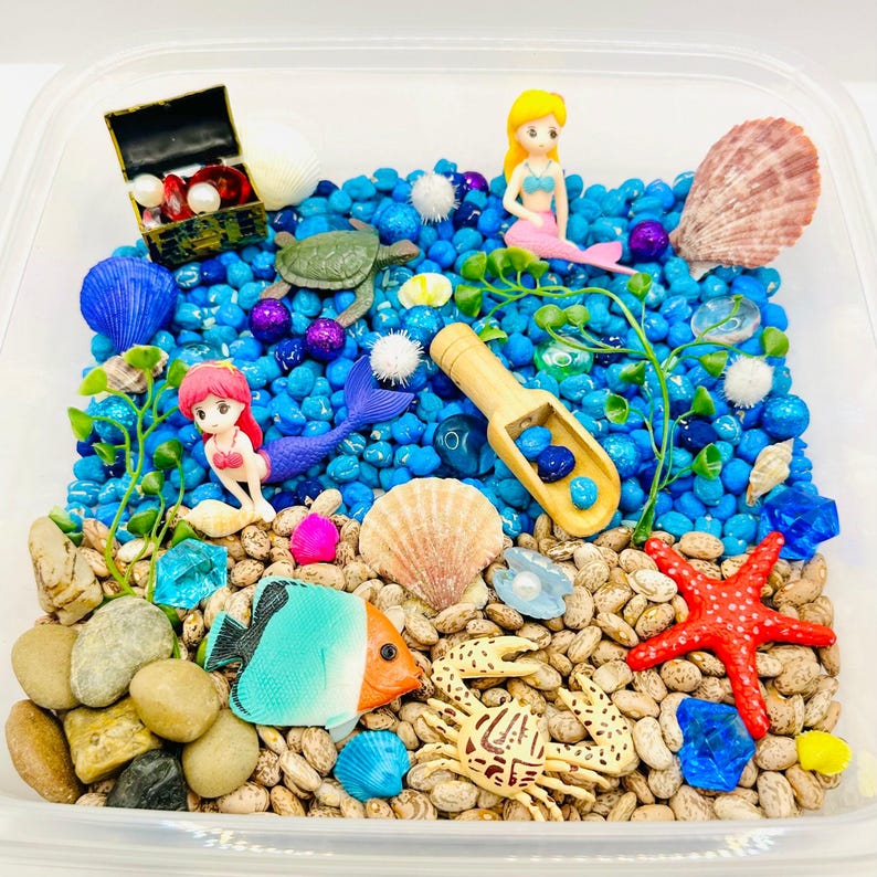 Mermaid Sensory Bin, Mermaid Sensory Bin, Mermaid Sensory Box, Mermaid ...