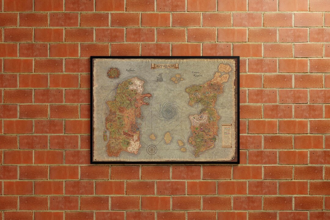 Explore Azeroth - World of Warcraft Map Canvas - Fantasy Gaming Wall ...