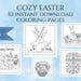 10 Cozy Easter Coloring Pages, Set 1, Hand-drawn, Instant Download ...