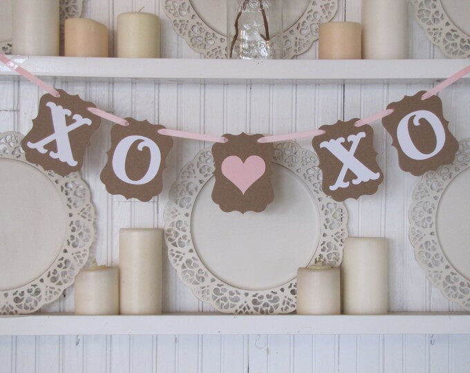 XO XO Valentines Banner, Hugs and Kisses, Valentines Party, Valentines ...