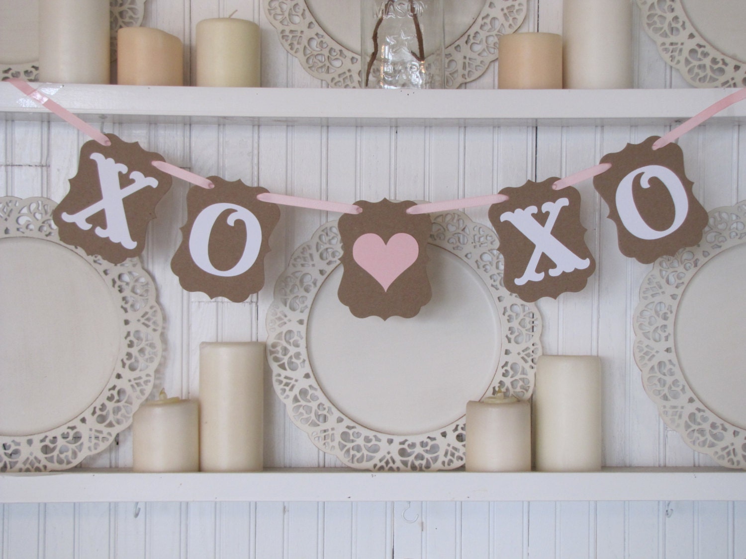 XO XO Valentines Banner Hugs and Kisses Valentines Party | Etsy