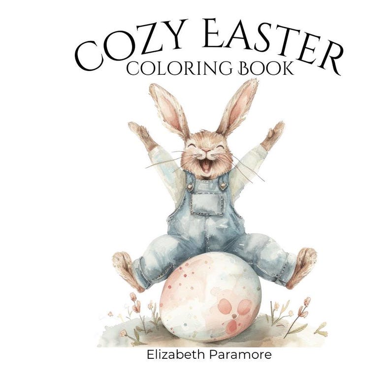 10 Cozy Easter Coloring Pages, Set 1, Hand-drawn, Instant Download ...