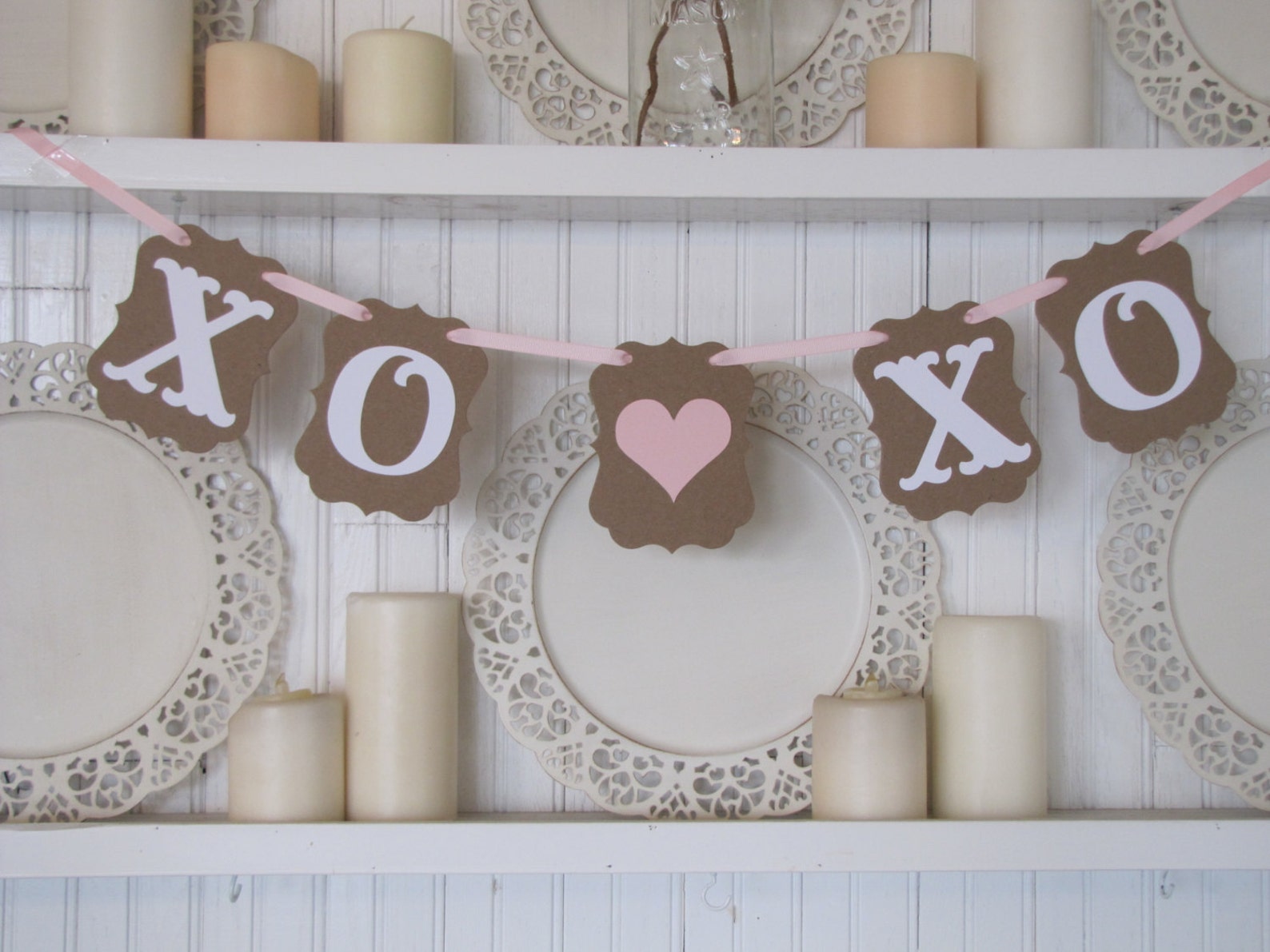 XO XO Valentines Banner Hugs and Kisses Valentines Party | Etsy