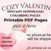 50 Cozy Valentine Coloring Pages, Sets 1-5, Hand-drawn, Instant ...