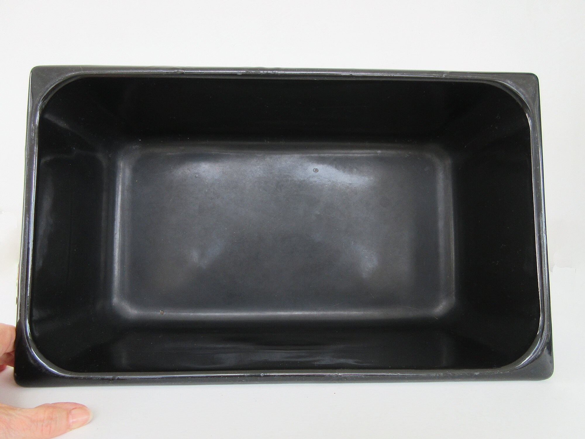 Vintage Enamel Roasting Pan With Lid, White and Black Enamelware ...