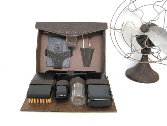 Vintage Leather Travel Vanity Case, Men's Toiletry Gr… - Gem
