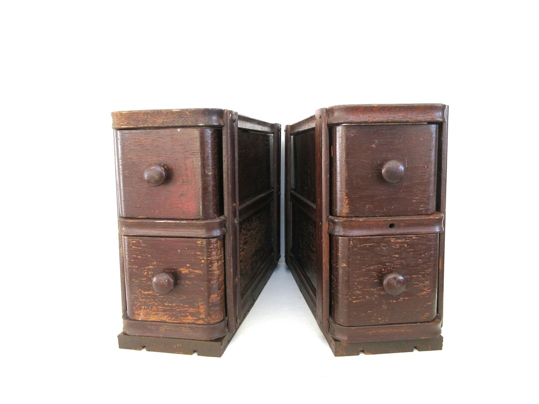 Vintage Wooden Drawer Set With Frame, Sewing Machine Stand Drawer ...