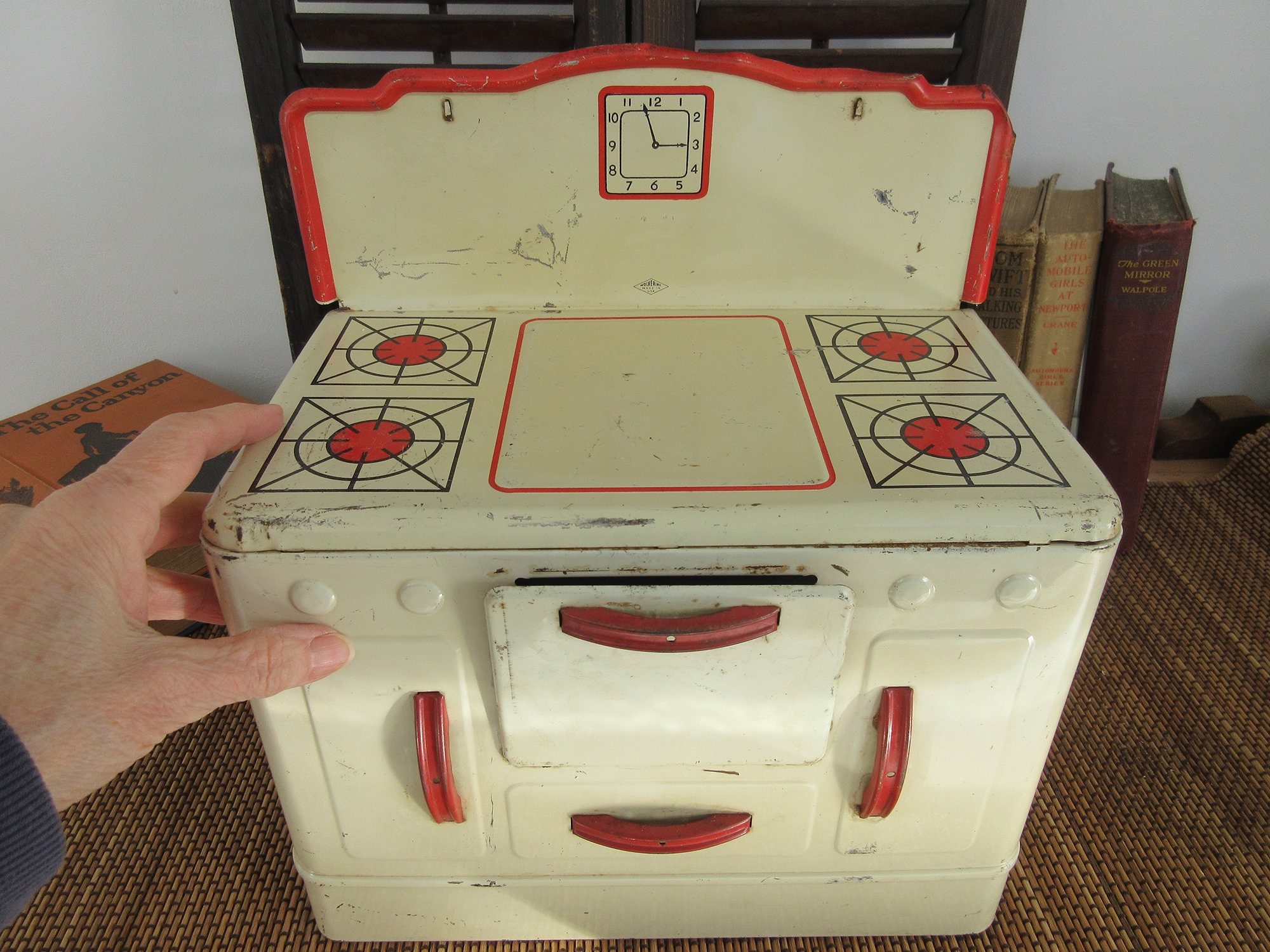 Mid Century Metal Toy Kitchen Stove Oven Wolverine Range Doll Play ...