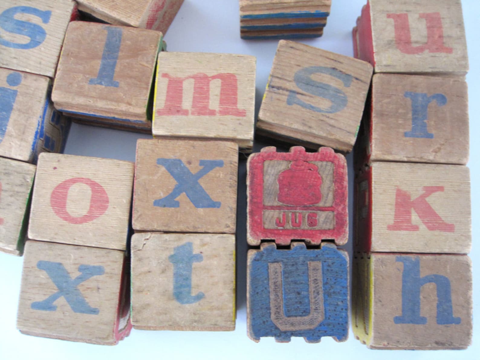 Vintage Wooden Block Sets Alphabet Letters Picture Animal Old - Etsy