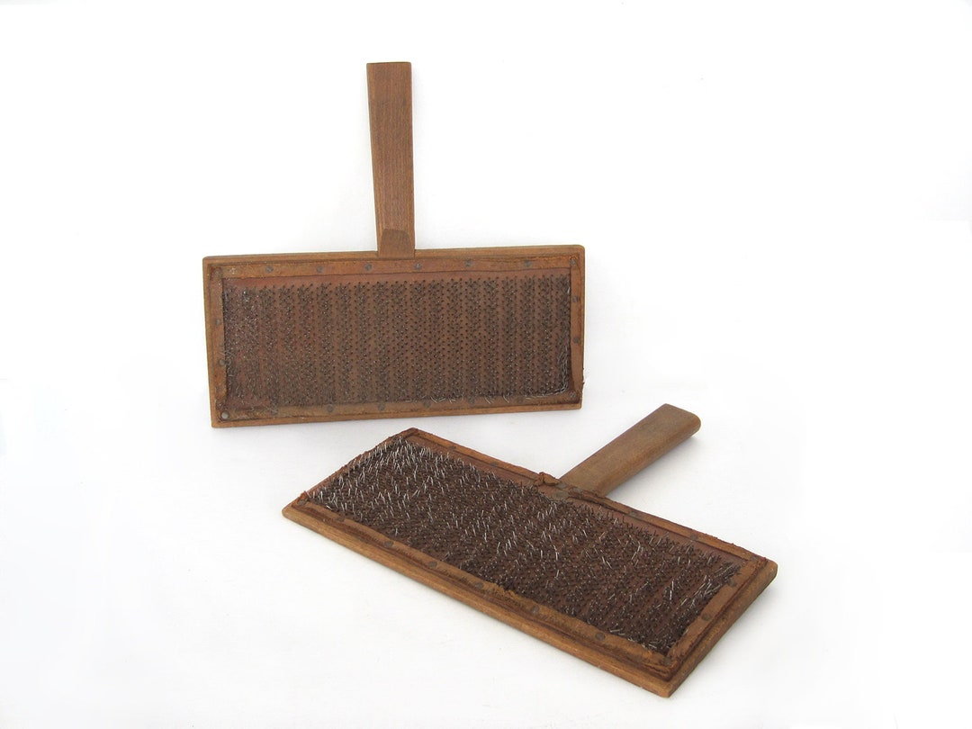 Antique Wood Wool Carder Combs Pair Whittemore No 8 L S Watson & Co ...