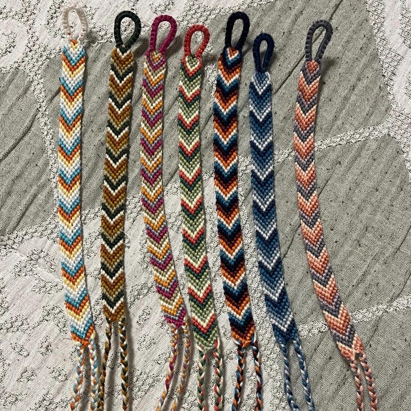 String Chevron Bracelets - Etsy
