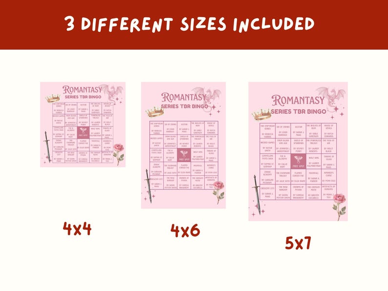 Romantasy TBR Bingo Card Template: Editable Book Club Game (digital ...