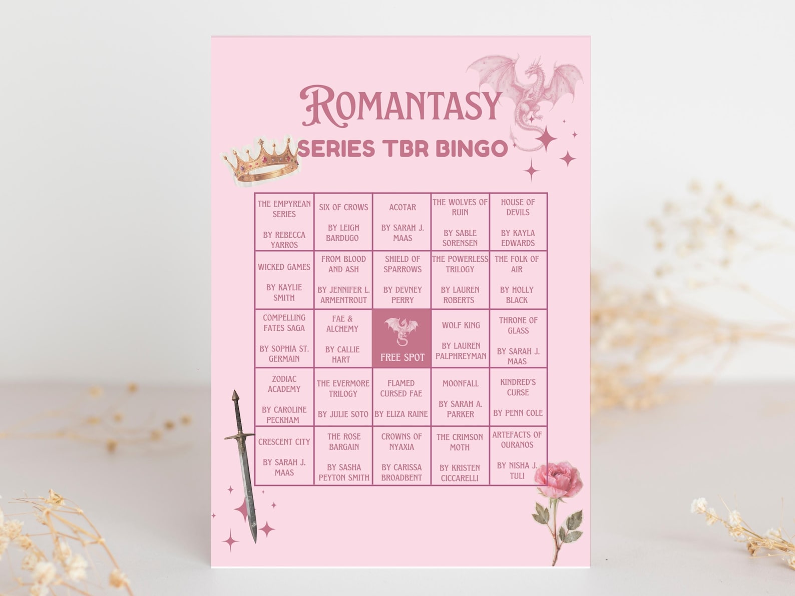 Romantasy TBR Bingo Card Template: Editable Book Club Game (digital ...