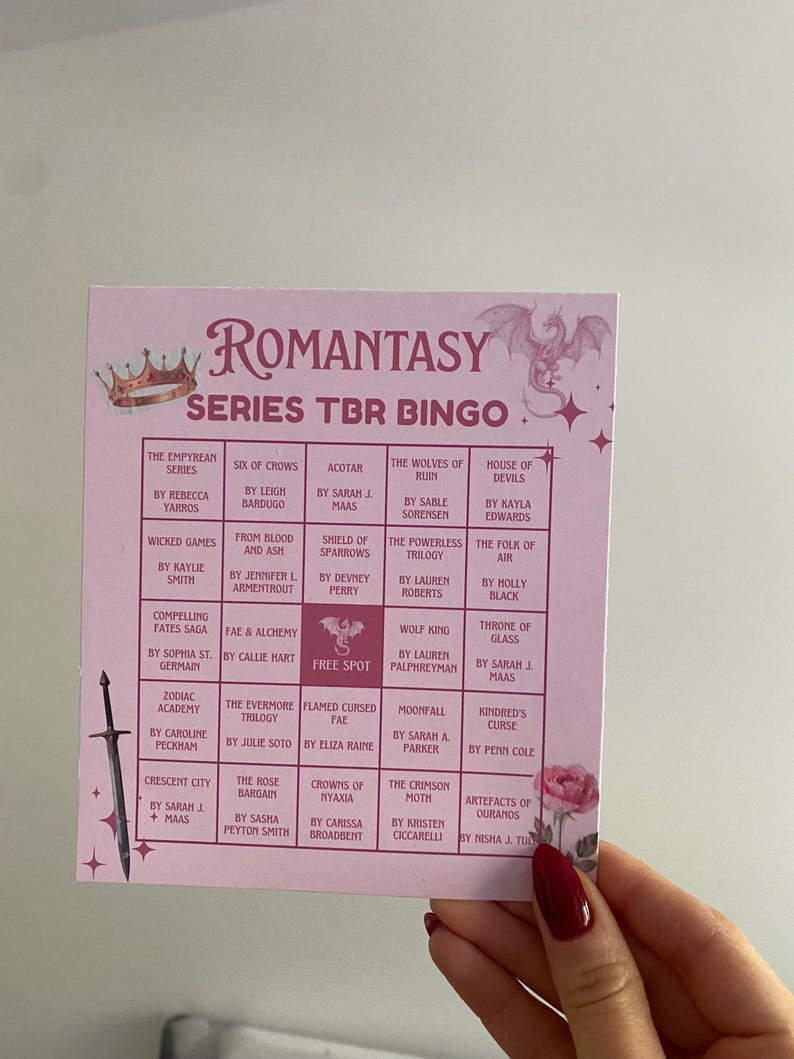 Romantasy TBR Bingo Card Template: Editable Book Club Game (digital ...