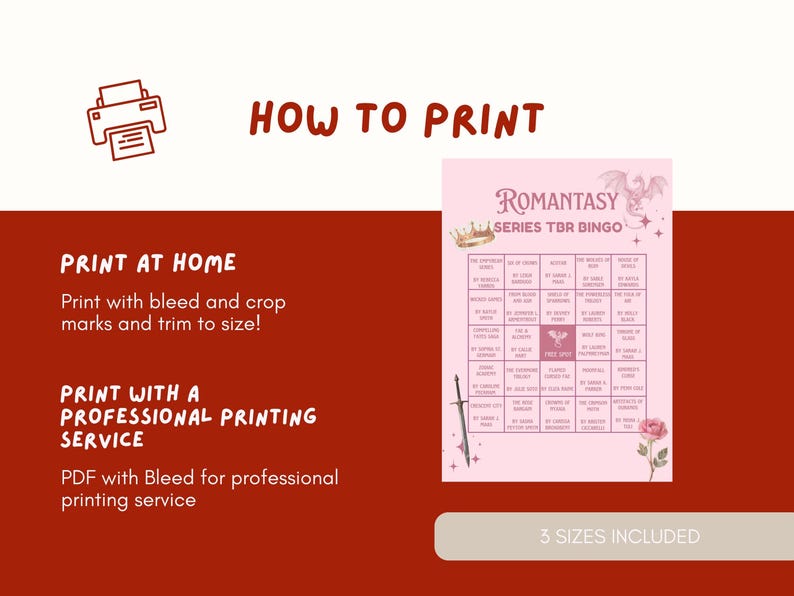 Romantasy TBR Bingo Card Template: Editable Book Club Game (digital ...
