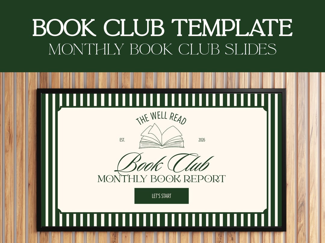 Book Club Slides Powerpoint Template: Editable Canva Presentation ...