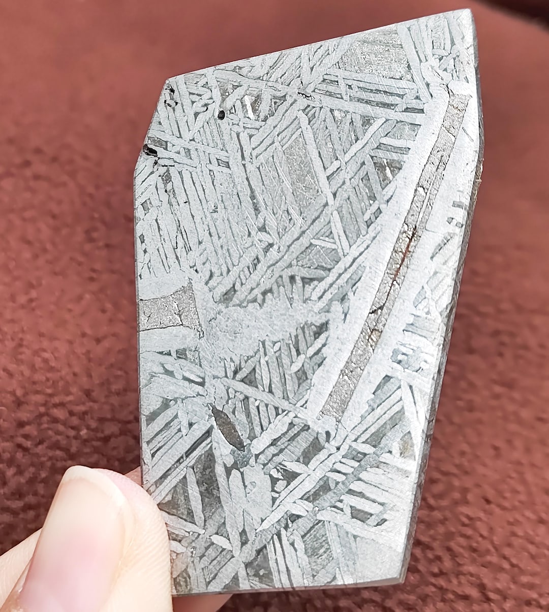 Muonionalusta Meteorite Pyramid Slice - Etched Iron Meteorite (53.7g ...