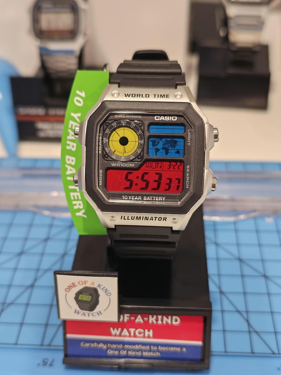 Casio AE1200 Custom Mod Watch: Multi-color Display - World Time Digital ...