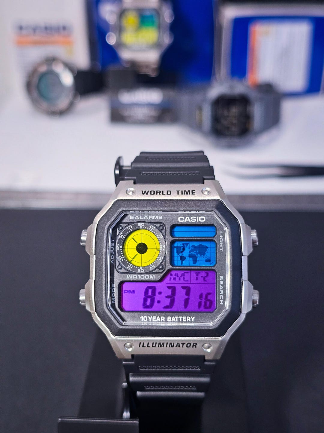 Casio AE1200 Custom Mod Watch: Multi-color Display - World Time Digital ...
