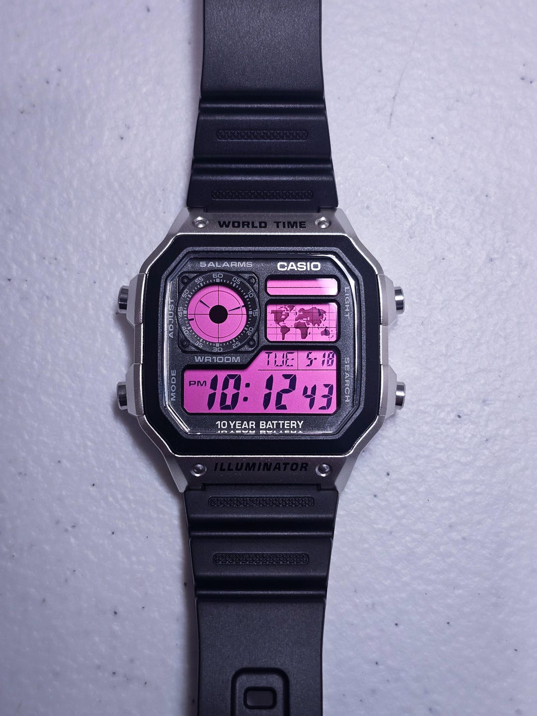 Casio AE1200 Custom Mod Watch: Unique Color LCD Display Pink Filter - Etsy