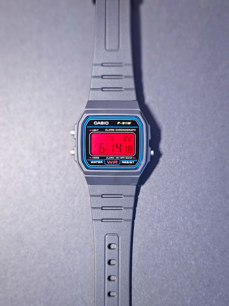 Custom Color Display Casio F91 Watch: Retro Digital Wristwatch - Etsy