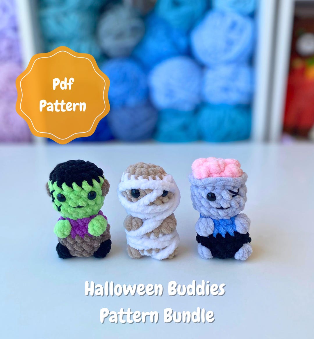 Crochet Halloween Buddies Pattern Bundle, Amigurumi Zombie ...