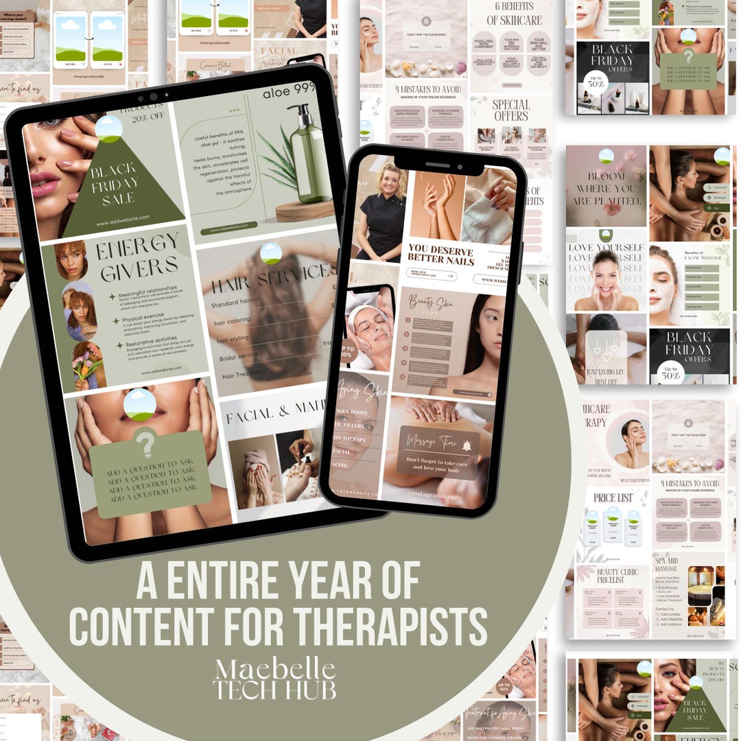 365 Canva Instagram Templates for Therapists | Year of Ready-to-post ...