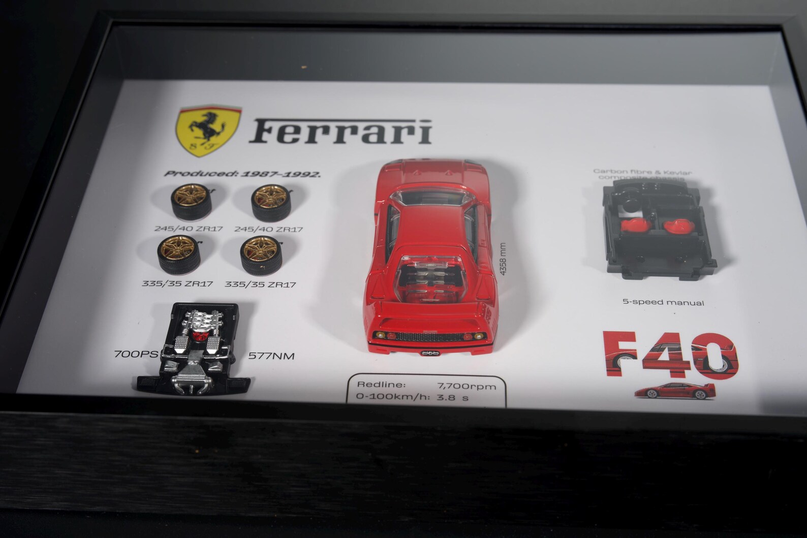 Ferrari F40 Model Frame: Supercar Parts Display - Gift for Car ...