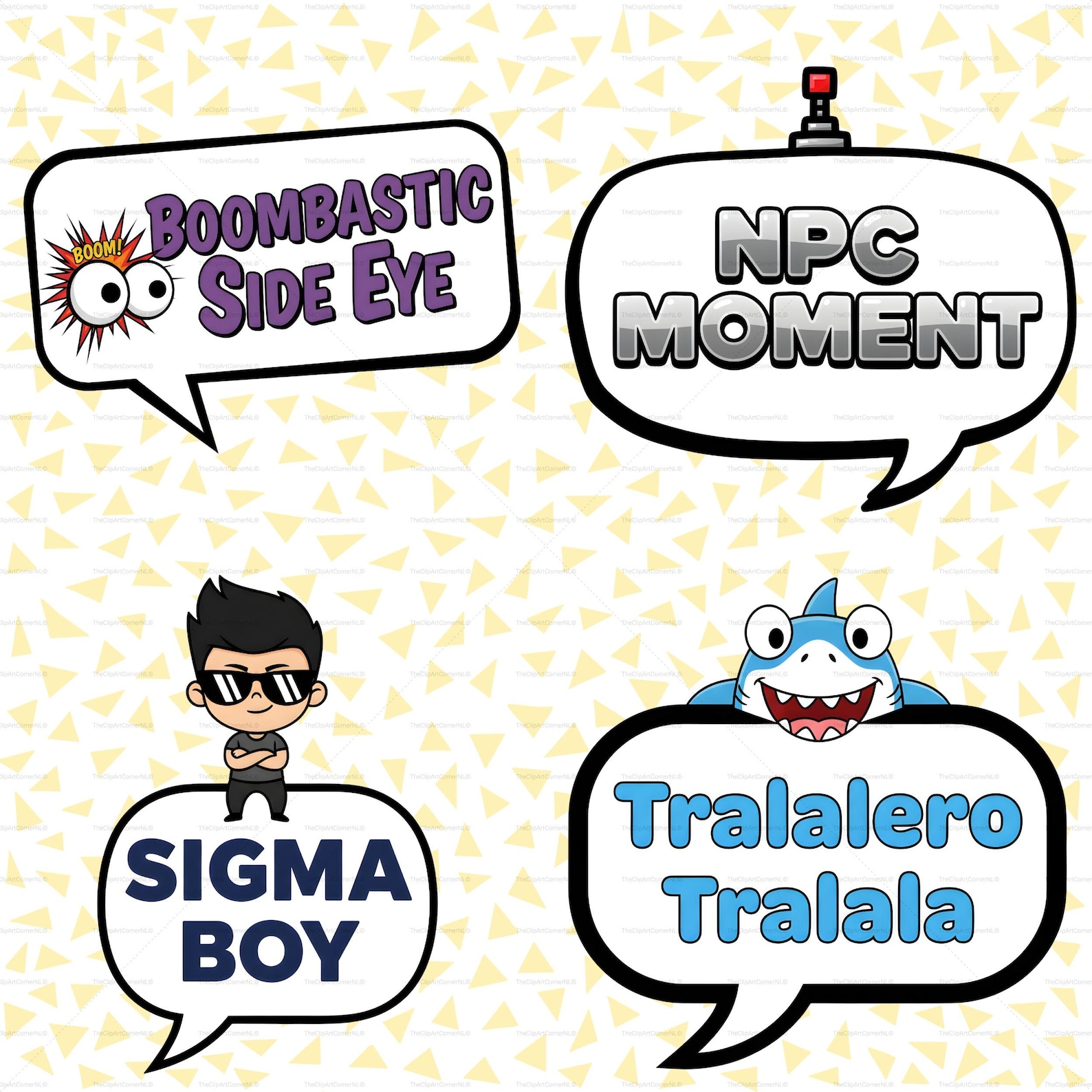 Brainrot Text Balloons Clipart – Meme PNG Stickers – Funny Speech ...