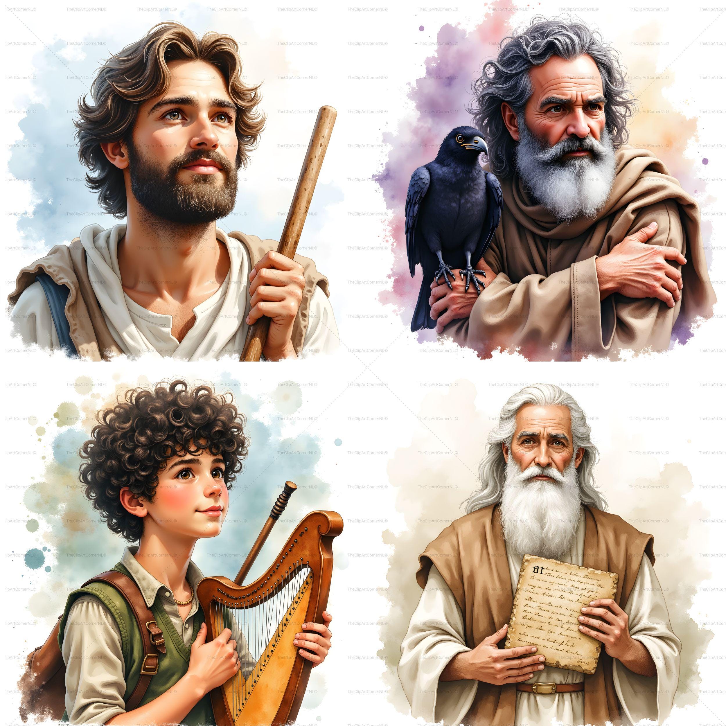 Bible Characters Clipart – Christian Religious Art JPG Bundle – Digital ...