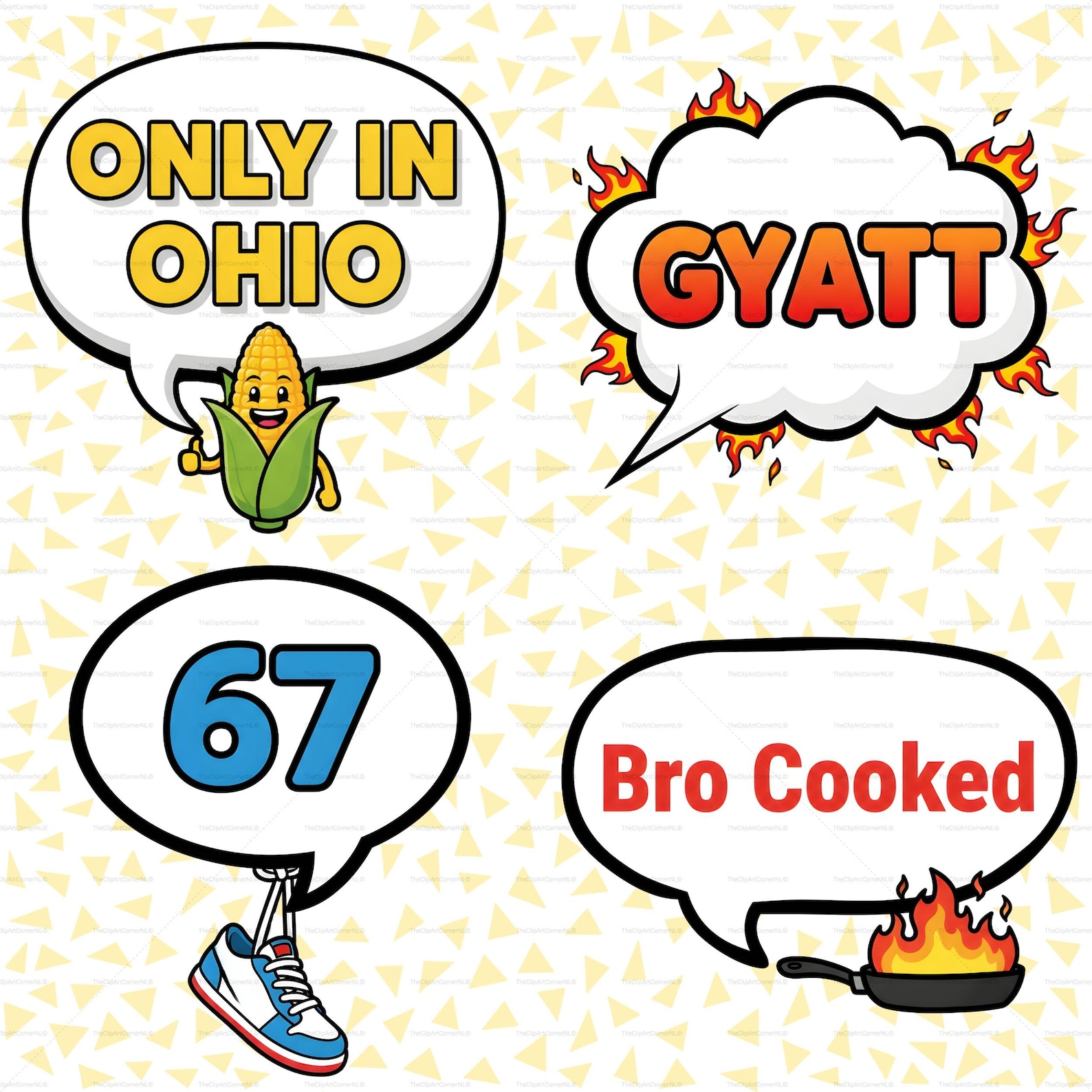 Brainrot Text Balloons Clipart – Meme PNG Stickers – Funny Speech ...