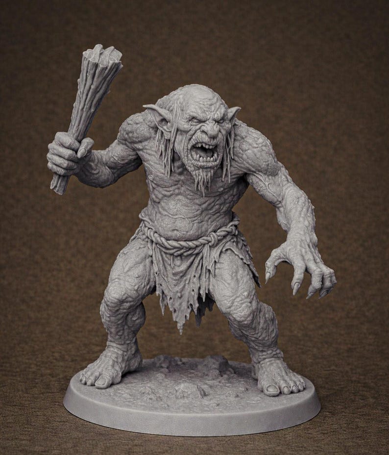 Troll Miniature: D&D, Pathfinder, Fantasy 3d Printed Resin Miniature - Etsy
