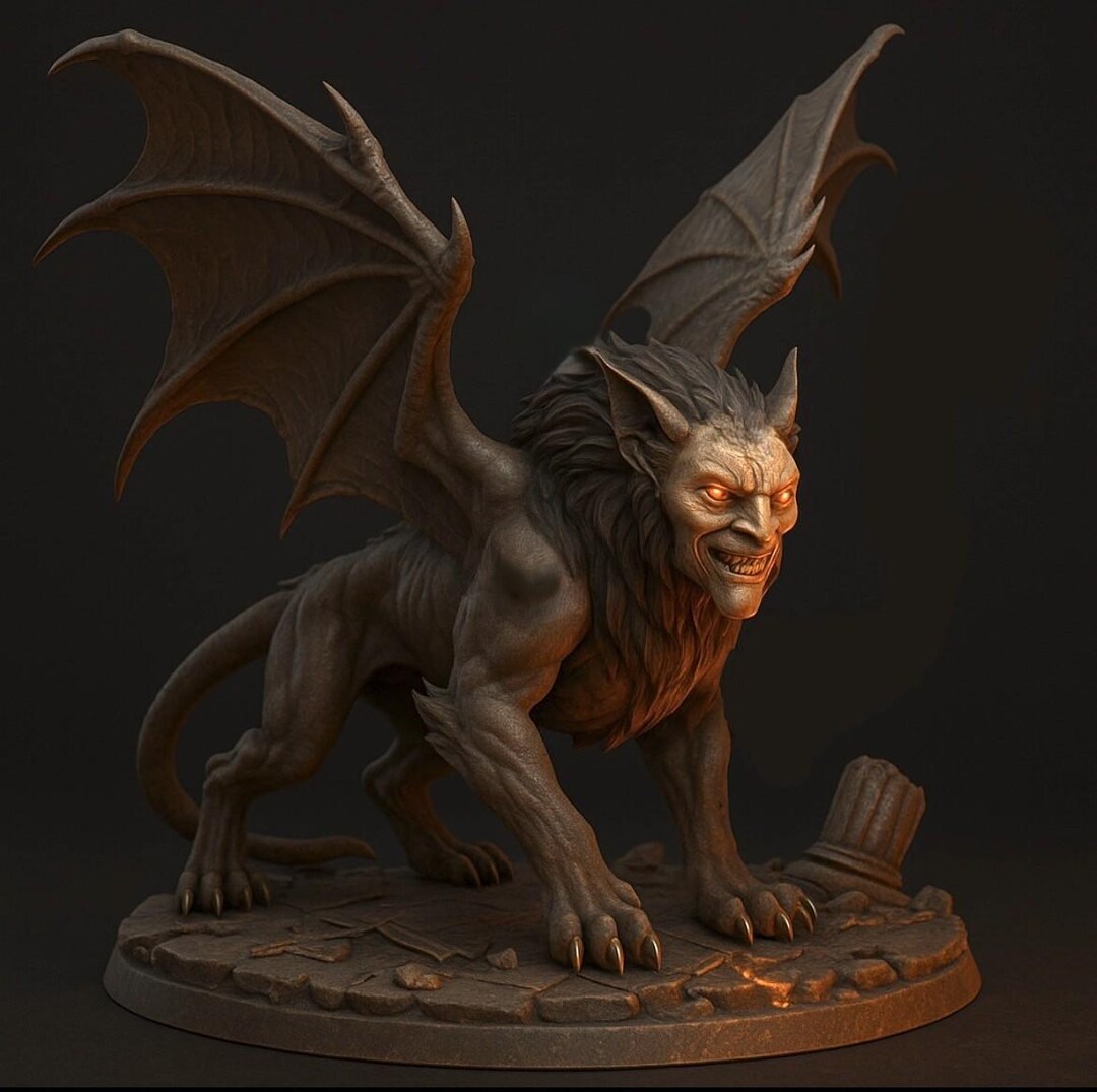 Manticore Miniature: D&D, Pathfinder, Fantasy 3d Printed Resin ...