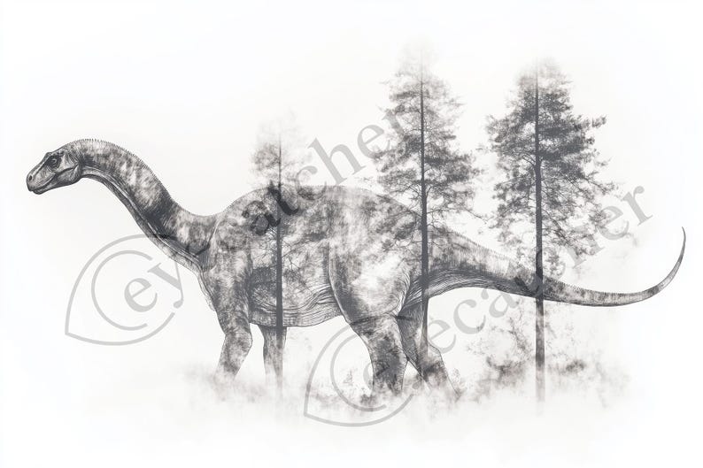 Brontosaurus Wall Art Print – Nature-inspired Artwork - Giclée Fine-art Print - Limited Edition ...