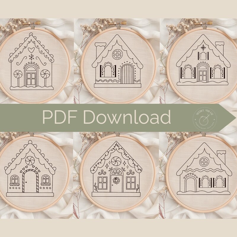 Gingerbread Embroidery Pattern - Etsy