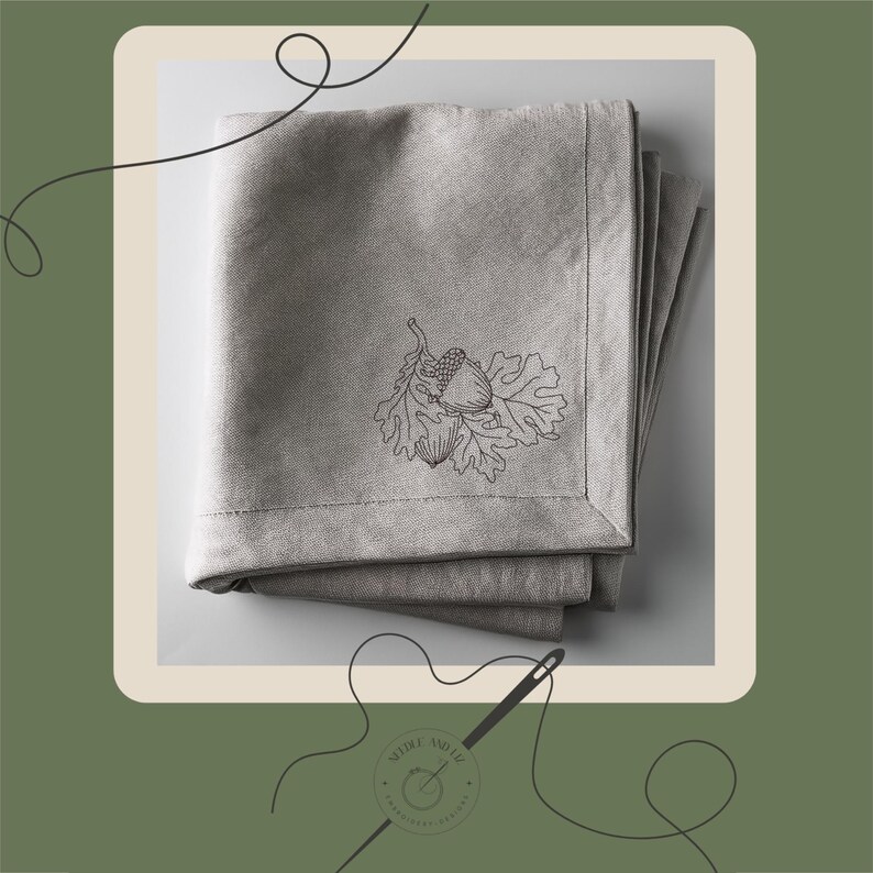 Oak Tree Acorn Hand Embroidery Pattern Instant PDF Download - Etsy