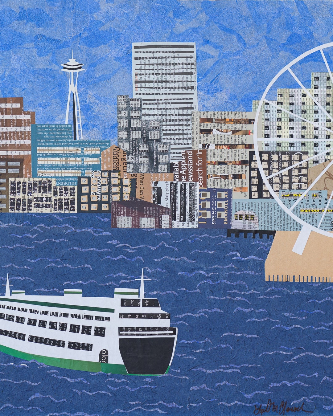 Seattle Waterfront - Giclee Reproduction 8x10 - Etsy