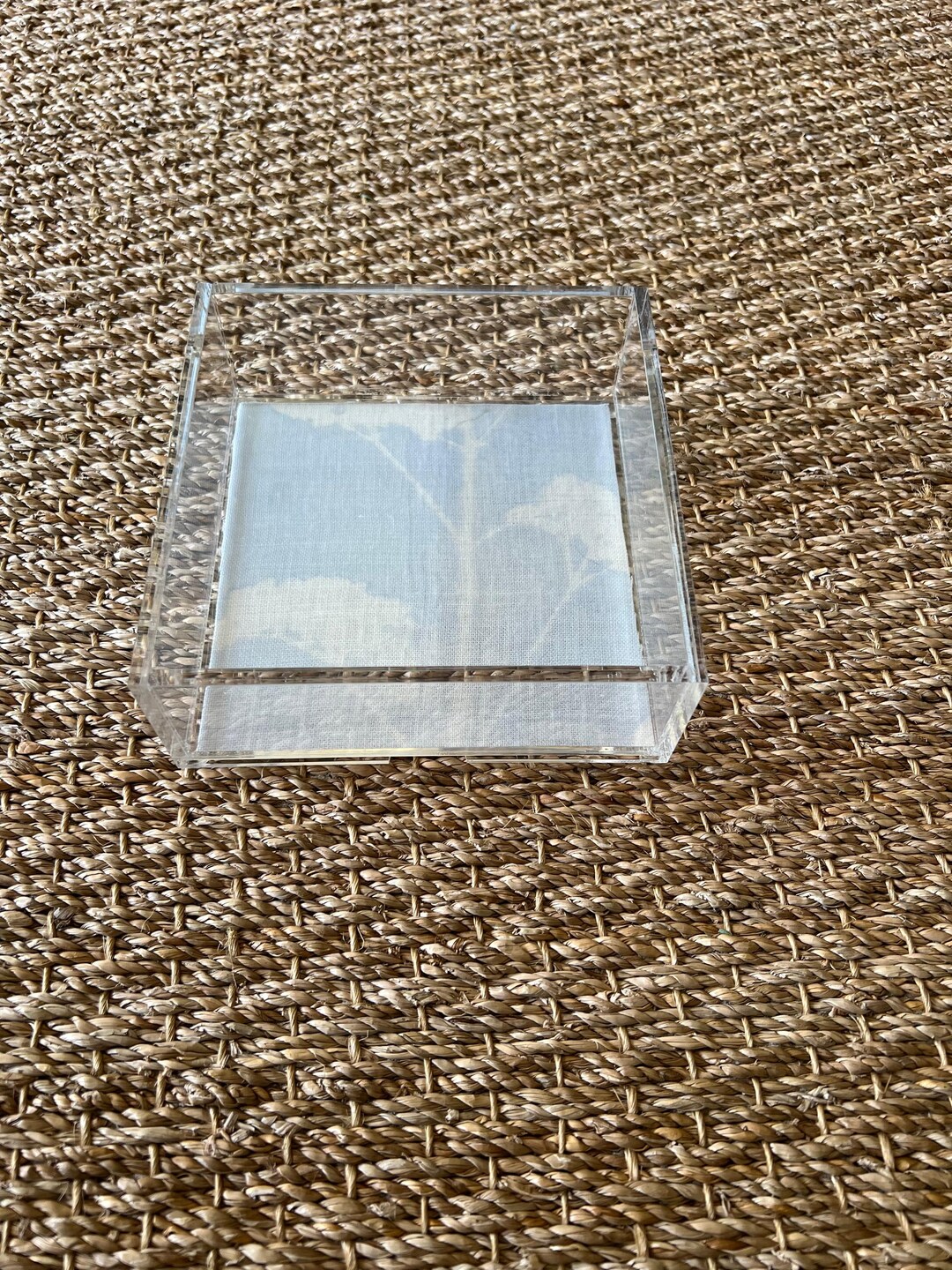 Square Acrylic Tray With Laminated Fabric - "valerian" in Pale Blue - Etsy