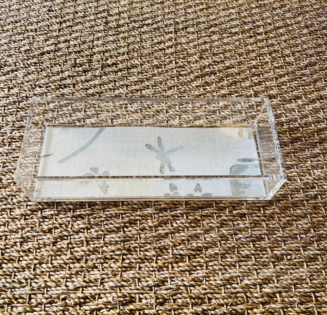 Acrylic Rectangle Tray With Laminated Insert - "sumi" in Grey - Etsy