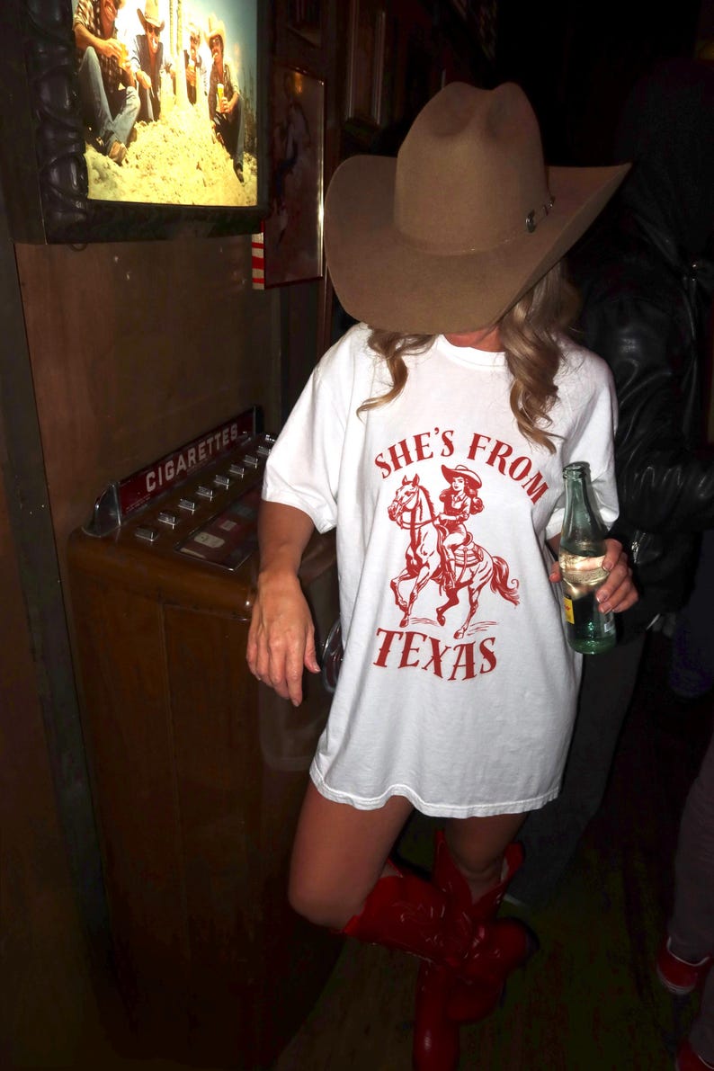 She's From Texas T-shirt, Choosin' Texas Red Vintage Western Tee ...