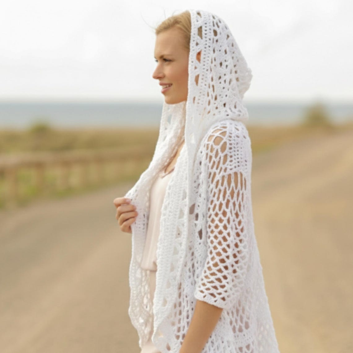 Boho Mandala Circle Vest Crochet Pattern, Lace Summer Cardigan Shrug ...