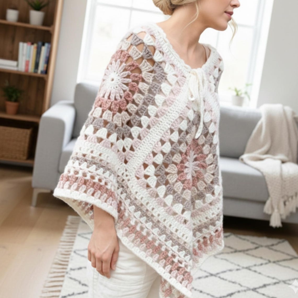 Easy Crochet Poncho Pattern: Beginner-friendly Sweater (PDF) - Etsy