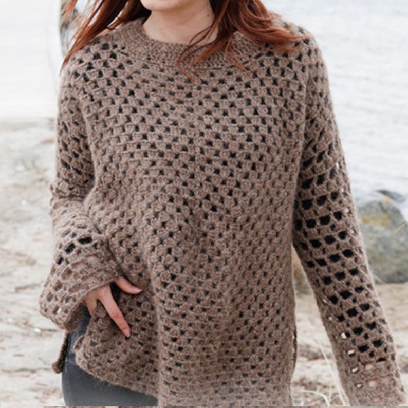 Crochet Pullover Pattern PDF | Easy Textured Sweater | Modern Handmade ...