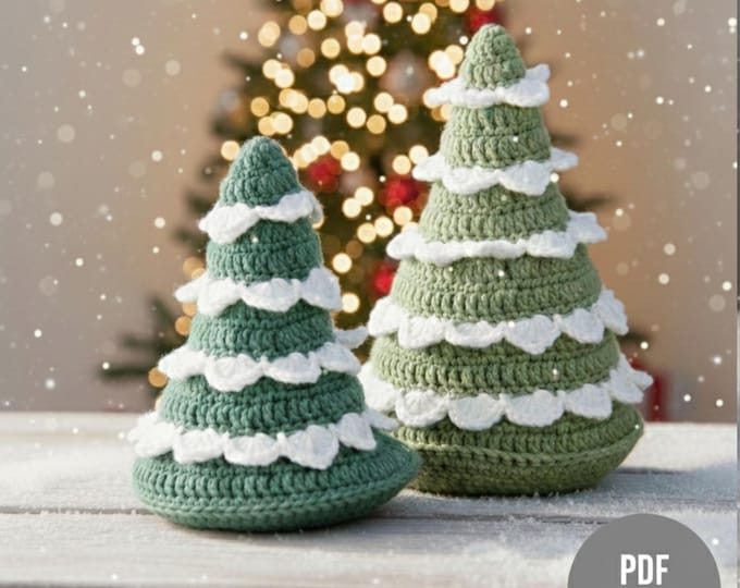 Beginner Crochet Christmas Tree Pattern (PDF) – Layered Leaves Cone ...