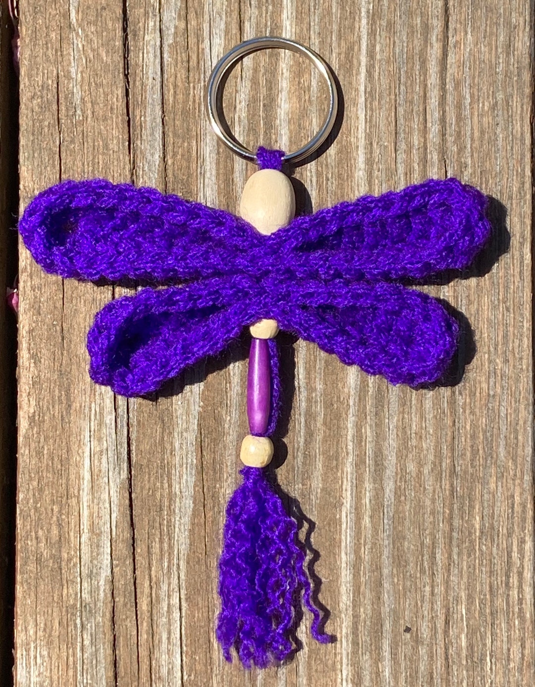 Dragonfly Keychain Crochet With Beads Choice of Colors One of a Kind ...