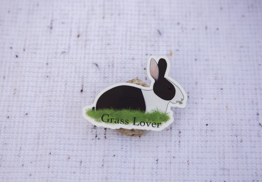 Rabbit Grass Lover Vinyl Sticker - Etsy
