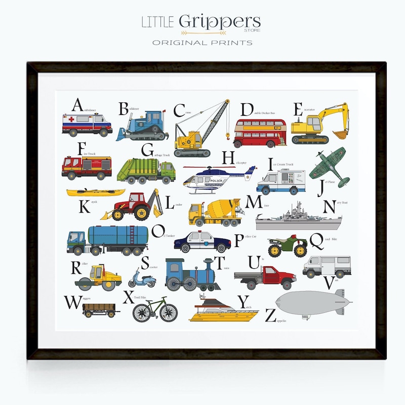 Truck Alphabet Poster - Etsy