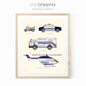 Police Car Poster Kids Printable Home Decor Truck Wall Art - Etsy