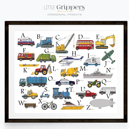 Boys Wall Art Set Kids Truck Decor Construction Print - Etsy