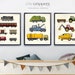 Vehicle Print Set Train Poster Boys Wall Art Vehicle - Etsy
